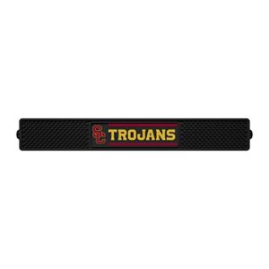 fanmats 14028 southern california trojans drink bar mat – 3.25in. x 24in. – durable dish drying mat, easy clean, counter mat