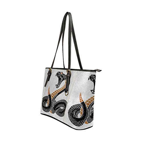 InterestPrint Viper Snake Handbag Tote Shoulder Bag, Top Handle Satchel Bag