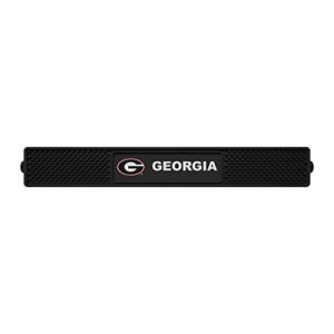 fanmats 14001 georgia bulldogs drink bar mat – 3.25in. x 24in. – durable dish drying mat, easy clean, counter mat