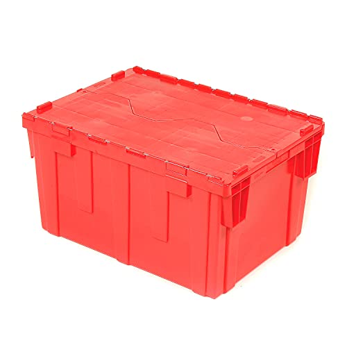 Distribution Container With Hinged Lid, 28-1/8x20-3/4x15-5/8, Red