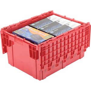 Distribution Container With Hinged Lid, 28-1/8x20-3/4x15-5/8, Red