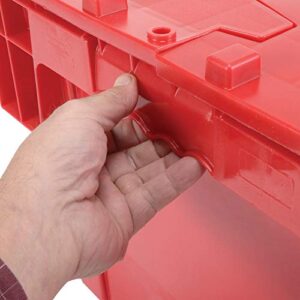 Distribution Container With Hinged Lid, 28-1/8x20-3/4x15-5/8, Red