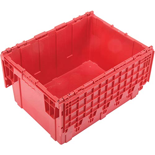 Distribution Container With Hinged Lid, 28-1/8x20-3/4x15-5/8, Red