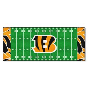 fanmats 23229 cincinnati bengals football field runner rug – 30in. x 72in. xfit design