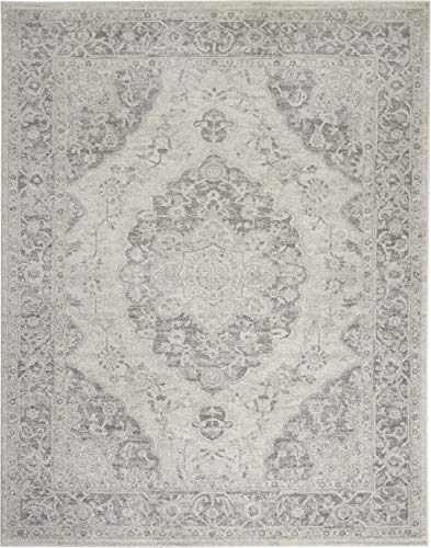 Nourison Tranquil Persian Ivory/Grey 8' x 10' Area -Rug, Easy -Cleaning, Non Shedding, Bed Room, Living Room, Dining Room, Kitchen (8x10)