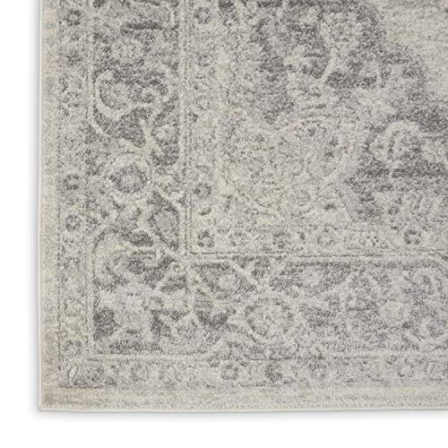 Nourison Tranquil Persian Ivory/Grey 8' x 10' Area -Rug, Easy -Cleaning, Non Shedding, Bed Room, Living Room, Dining Room, Kitchen (8x10)