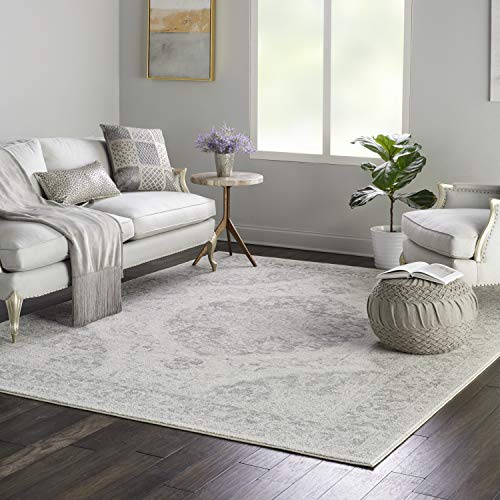 Nourison Tranquil Persian Ivory/Grey 8' x 10' Area -Rug, Easy -Cleaning, Non Shedding, Bed Room, Living Room, Dining Room, Kitchen (8x10)