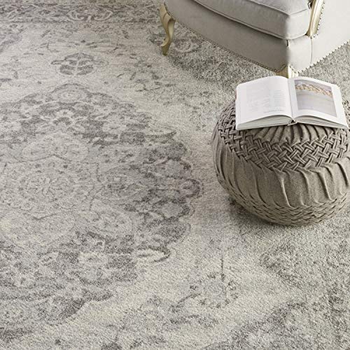 Nourison Tranquil Persian Ivory/Grey 8' x 10' Area -Rug, Easy -Cleaning, Non Shedding, Bed Room, Living Room, Dining Room, Kitchen (8x10)