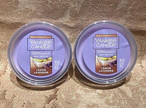 Yankee Candle 2 Lemon Lavender Scenterpiece Easy Meltcup Wax Melt Cup (NET WT 2.2 OZ | 61g Each)