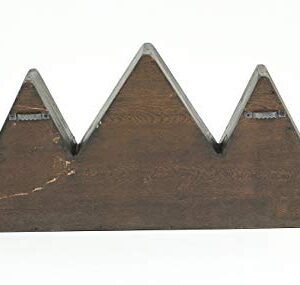 Zeckos Dark Brown Wooden Geometric Triangle Crystal Display Shelf 16.5 x 7.75 x 2 inch