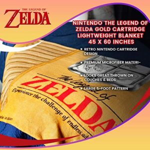 Nintendo The Legend of Zelda Gold Cartridge Fleece Throw Blanket | 45 x 60 Inches