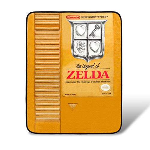 Nintendo The Legend of Zelda Gold Cartridge Fleece Throw Blanket | 45 x 60 Inches