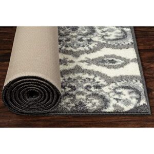 Vivian Medallion Runner Rug Non Slip Hallway Entry Carpet [Made in USA], 2 x 6, Grey