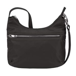 travelon women’s anti-theft tailored hobo, onyx, one size