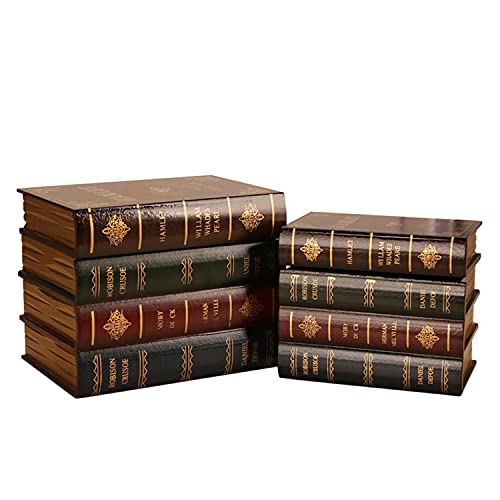 B&S FEEL Wooden Antique Book Box, Set of 2