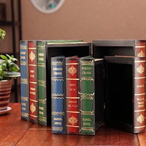 B&S FEEL Wooden Antique Book Box, Set of 2