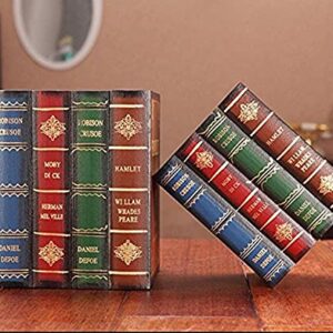 B&S FEEL Wooden Antique Book Box, Set of 2