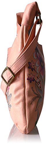 Anna by Anuschka Women's V Top Multi-compartment Crossbody Cross Body Handbag, Vintage Garden, One Size US