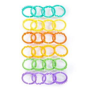 bright starts lots of links rings – for stroller or carrier seat – bpa-free 24 pcs, ages 0 months plus