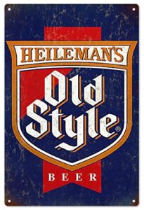 a smiling eye heilemans old style beer tin sign, heilemans old style beer vintage looking bar metal sign, 8″ x 12″ inch aluminum sign.