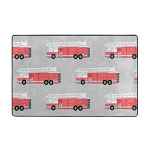 NiYoung Bedroom Living Room Kitchen Big Size Area Rugs Home Art - Firetruck Floor Mat Doormats Quick Dry Spa Bathroom Floor Mats Exercise Mat Throw Rugs Carpet