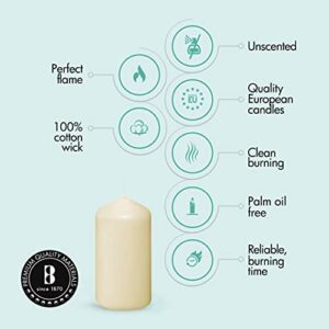 BOLSIUS Set of 12 Ivory Pillar Candles - Unscented 43 Hour Long Lasting Candles - 2.75-x 5-inch Dripless Clean Burning Smokeless Dinner Candle - Perfect for Weddings Parties and Special Occasions