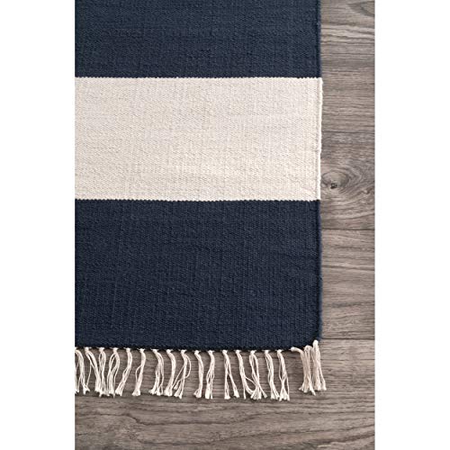 nuLOOM Ashley Striped Area Rug, 5' x 8', Navy