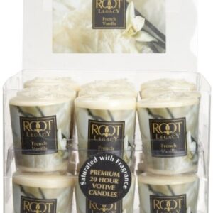 Root 20 Hour Votive Candles, French Vanilla Scent, Ivory, 18-Pack Box