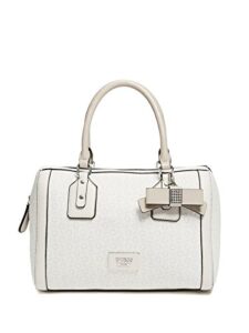 guess factory women’s burnley faux-leather logo box satchel