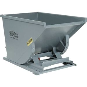 heavy-duty self-dumping hoppers – 52-1/2″wx31-3/4″dx32-1/2″h – gray