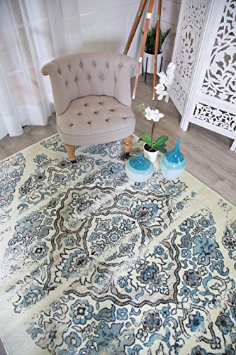 Distressed Rugs for Living Room Clearance (Medium 5'x8', Ivory)