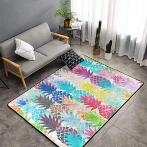 niyoung bedroom living room kitchen big size area rugs home art – new hawaiian tropical pineapple watercolor print floor mat doormats quick dry spa bathroom floor mats exercise mat throw rugs carpet