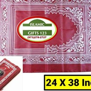 litymitzromq Ultra Soft Indoor Area Rugs, Portable Islamic Muslim Religious Compass Prayer Carpet Mat Pad Festival Supply Muslim Prayer Mat Red