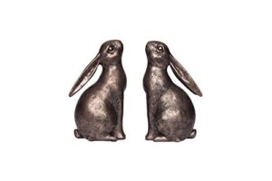 creative co-op bronze resin bunny shaped (set of 2 pieces) bookends, 2 count