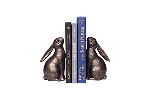 Creative Co-Op Bronze Resin Bunny Shaped (Set of 2 Pieces) Bookends, 2 Count