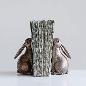 Creative Co-Op Bronze Resin Bunny Shaped (Set of 2 Pieces) Bookends, 2 Count