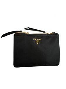 prada bandoliera tessuto nylon soft calf trim black crossbody bag 1bh046