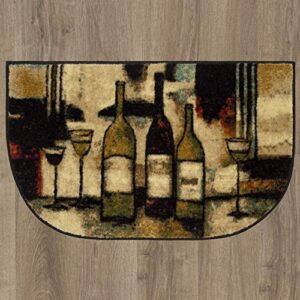 Mohawk Home Machine Washable Mat ,Wine and Glasses, Slice