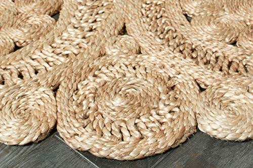 LR Resources Jute LR12031-NAT40RD Natural Round X 4 ft Indoor Area Rug, 4' x 4'