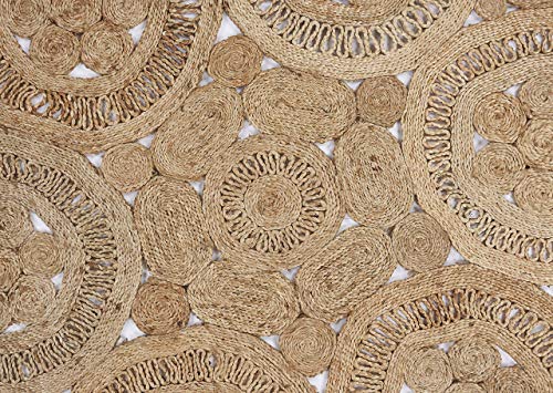 LR Resources Jute LR12031-NAT40RD Natural Round X 4 ft Indoor Area Rug, 4' x 4'