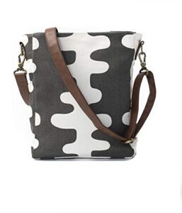 maika recycled canvas city sling crossbody bag, echo charcoal