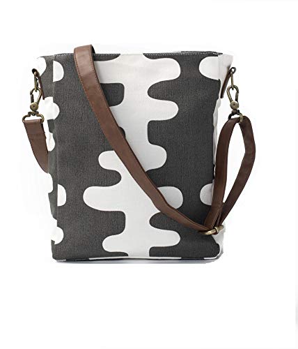 Maika Recycled Canvas City Sling Crossbody Bag, Echo Charcoal