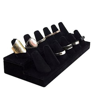 adorox black velvet finger ring showcase display jewelry organizer stand christmas