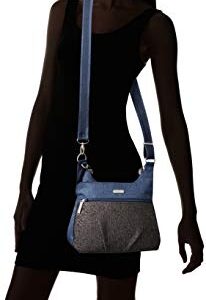 Baggallini Womens Anti Theft Cross Over Crossbody Hobo, Steel Blue Antitheft, One Size US