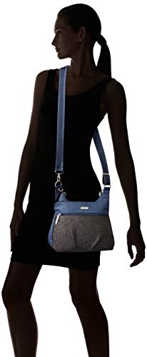 Baggallini Womens Anti Theft Cross Over Crossbody Hobo, Steel Blue Antitheft, One Size US