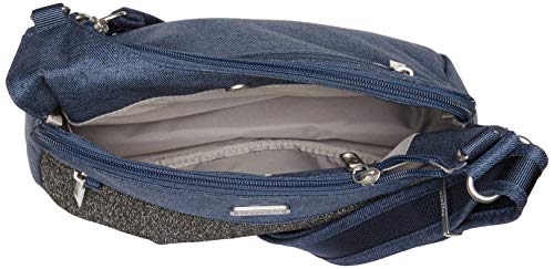 Baggallini Womens Anti Theft Cross Over Crossbody Hobo, Steel Blue Antitheft, One Size US