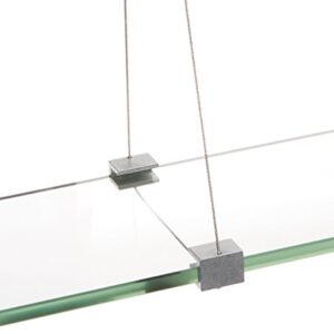 Spancraft Glass Crane Glass Shelf, Brushed Steel, 12 x 36