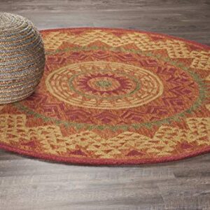 LR Resources Area Dazzle LR54059-RUS40RD Rust X 4 ft Plush Indoor Round Rugs, 4' x 4'