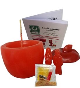 5” fire of love triple strengh binding apple candle kit – bind you two together until you are one. vela de manzana fuego de amor triple fuerza de amarre para que ustedes dos se conviertan en uno.