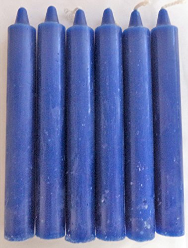 Set of 6 Blue 6" Tapers